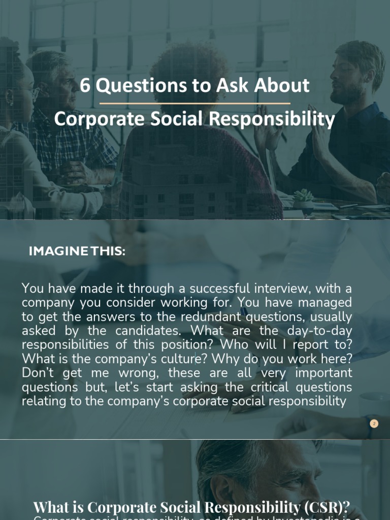 6 Questions To Ask About Corporate Social Responsibility | PDF ...