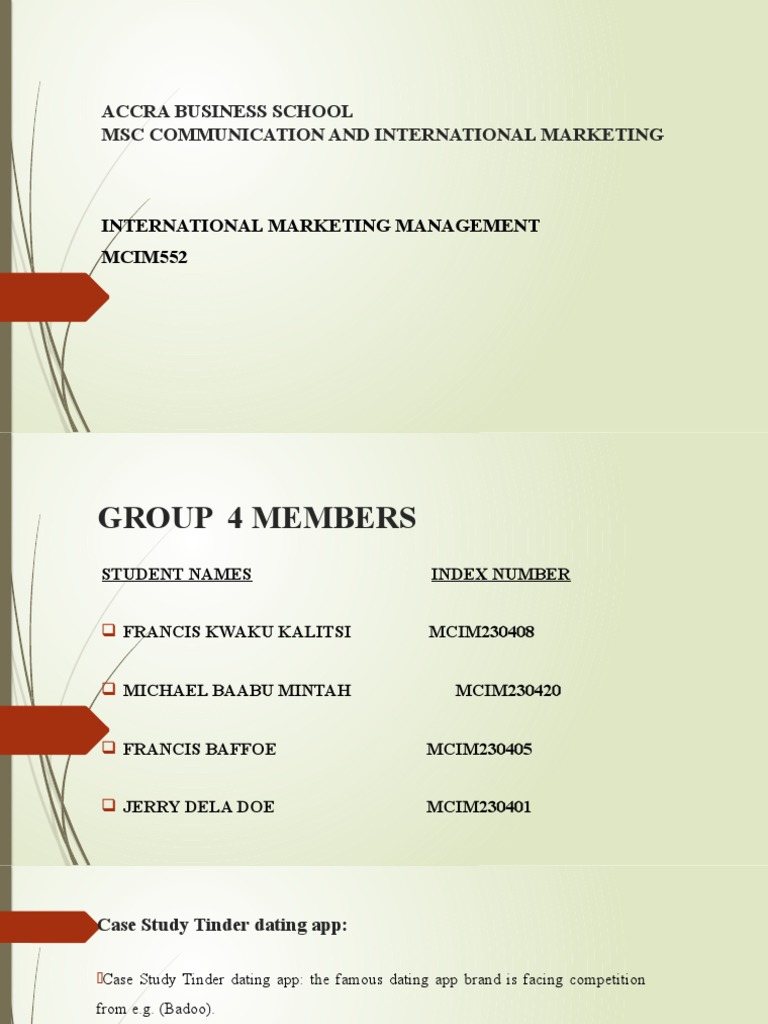 International Marketing MGT Group 4 | PDF | Tinder (App) | Online ...