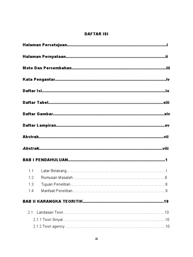 Daftar Isi Ardi | PDF