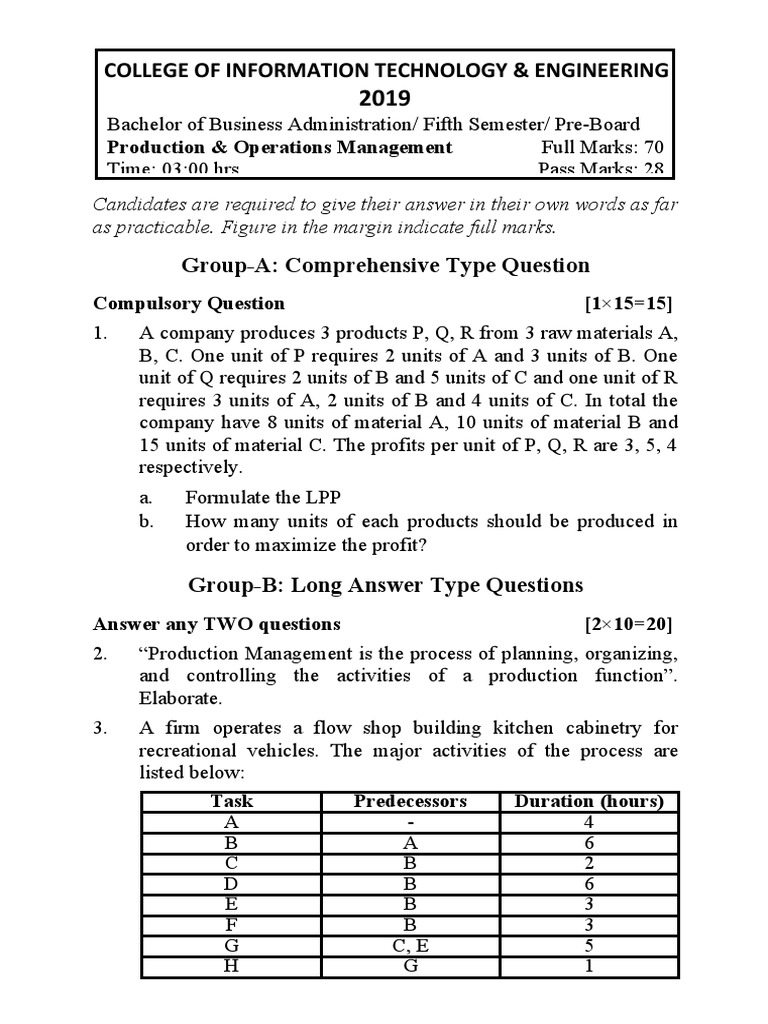 Bba V Production & Operation Management. | PDF | Computers
