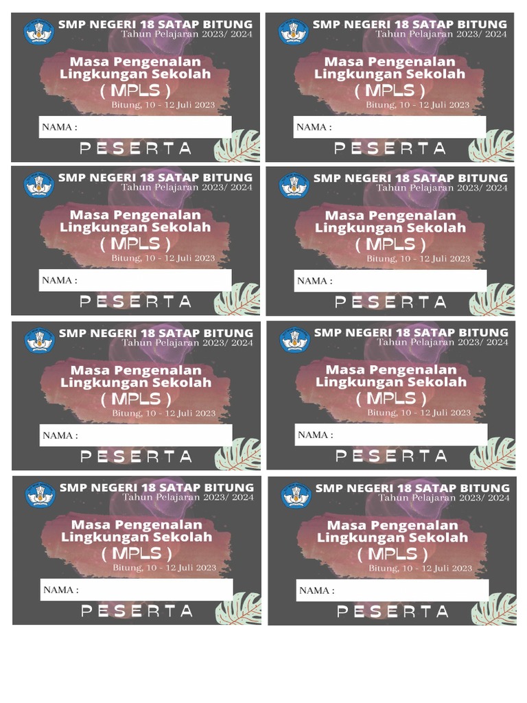 Kartu Peserta MPLS | PDF