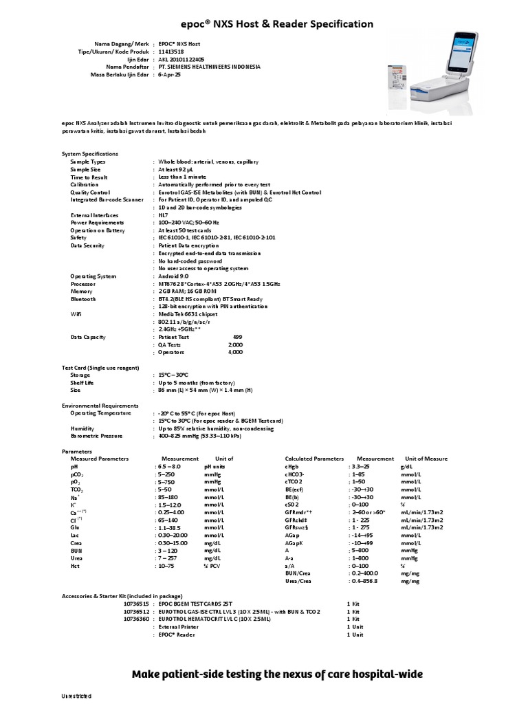 1 SPECIFICATION - EPOC NXS Host and Epoc Reader - 230308 - 231313 | Download Free PDF ...