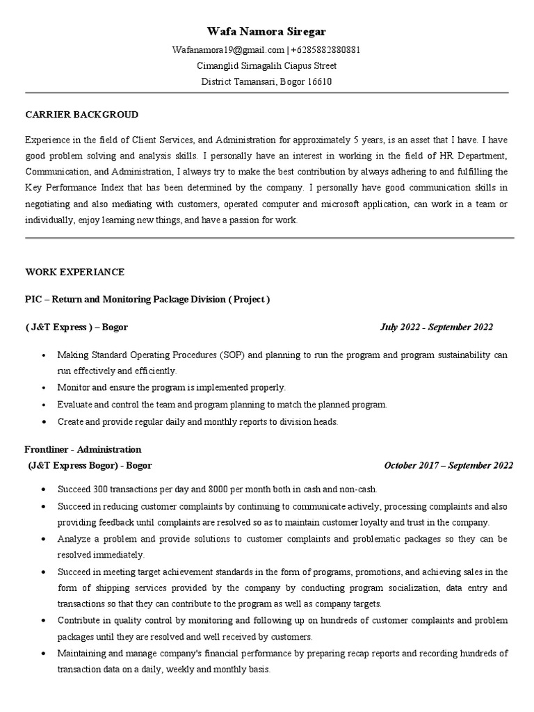 Wafa - Internship Program | PDF