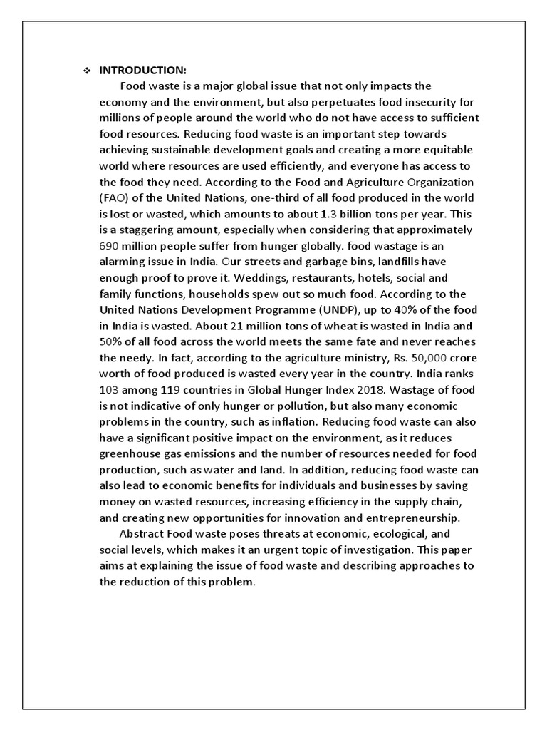 Food Waste | PDF | Hunger | Refrigeration