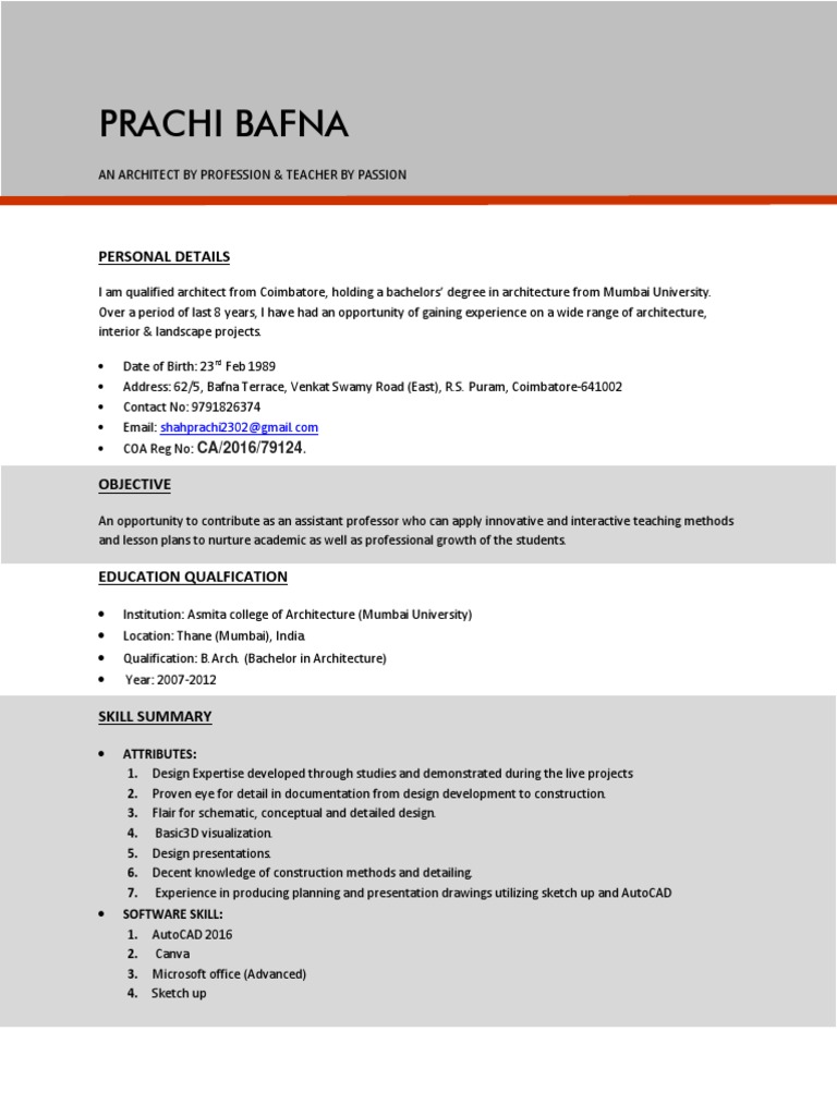 Architect & Educator Profile | PDF | Art