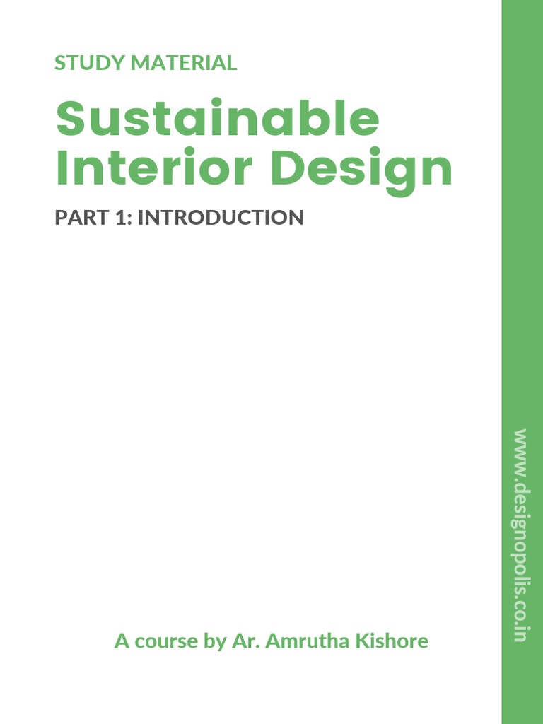 Part 1 Sustainable Interior Design Study Material | PDF
