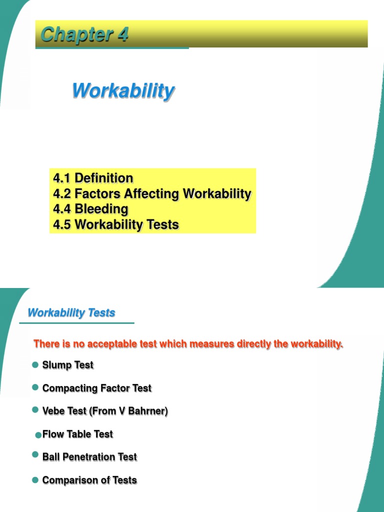 CH4 - Workability - Part2 | PDF | Concrete | Applied And ...