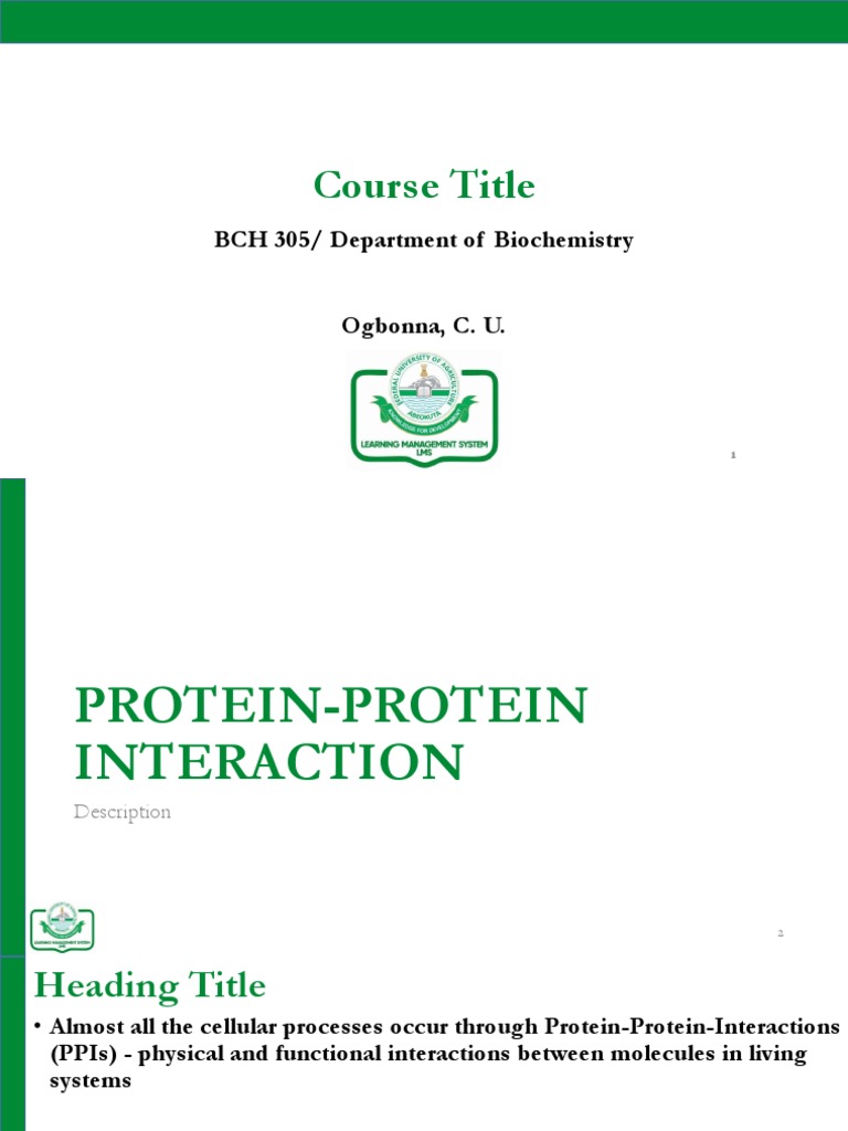 Understanding Protein-Protein Interactions | PDF | Protein–Protein ...