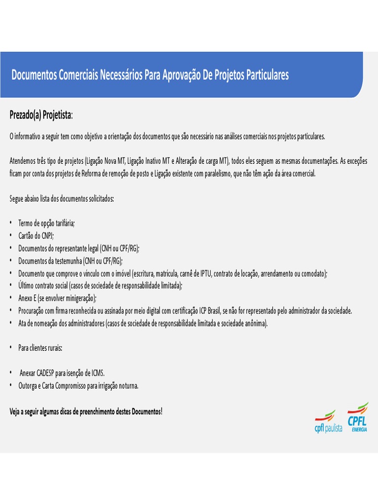 Documentos Comerciais para Projetos Particulares - v1 | PDF | Carteira ...