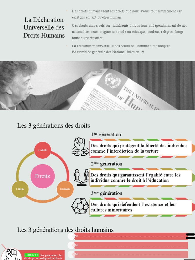 Droits Humains - Les 3 Générations | PDF | Droits de l'homme | Esclavage