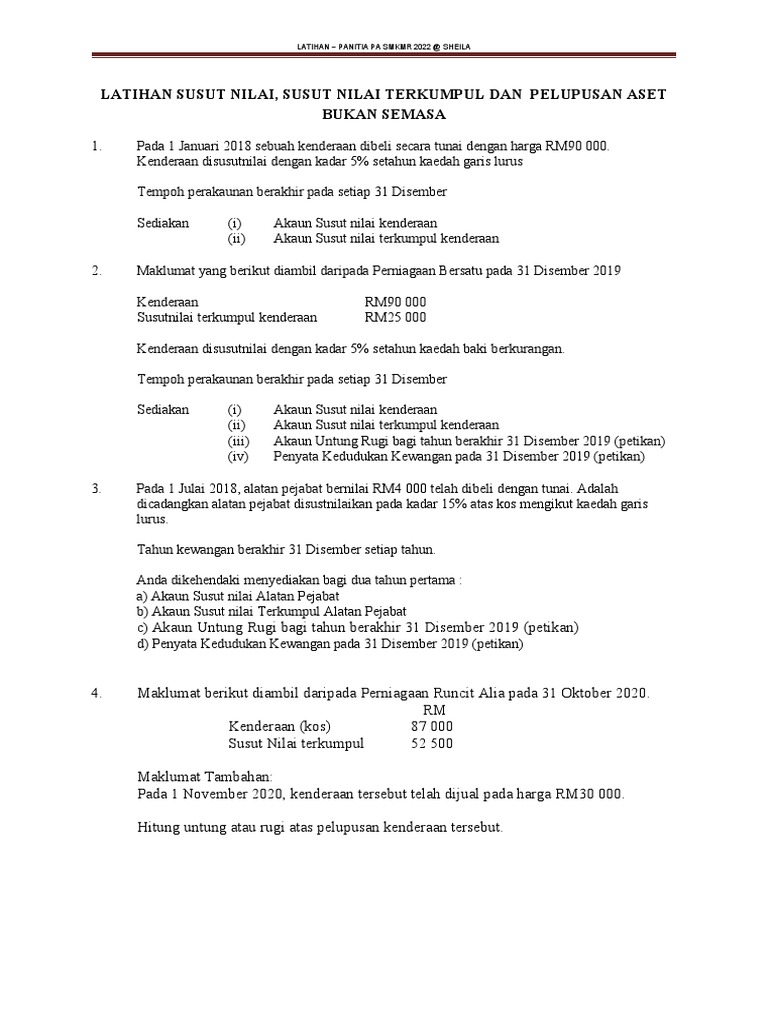 Susut Nilai & Pelupusan Aset | PDF