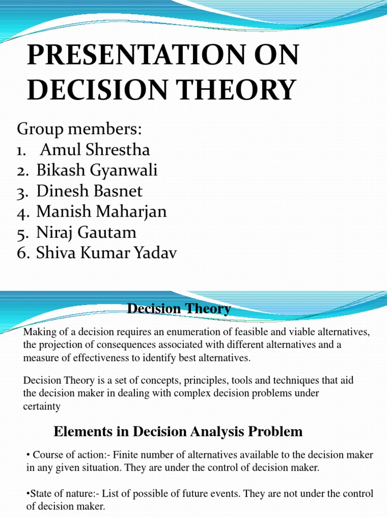 Decision Theory: Concepts and Methods | PDF | Applied Mathematics ...