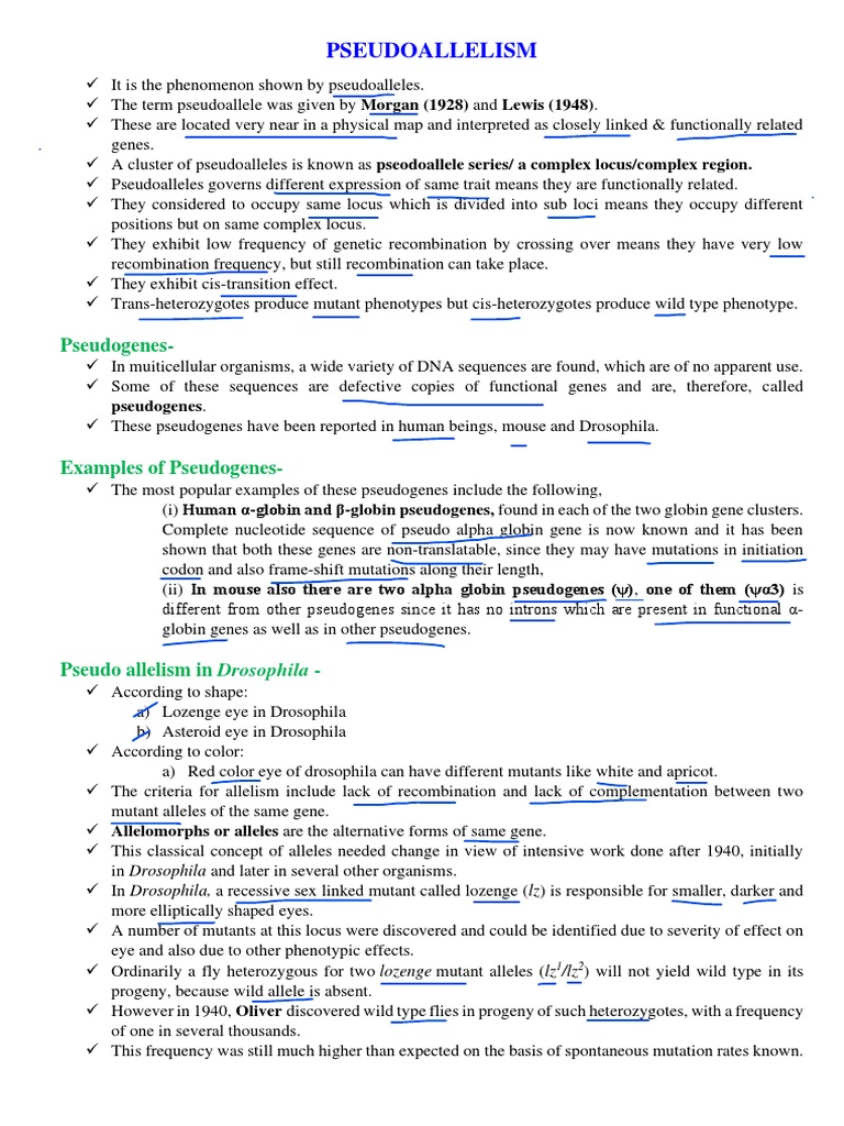 Understanding Pseudoalleles in Genetics | PDF | Language Arts ...