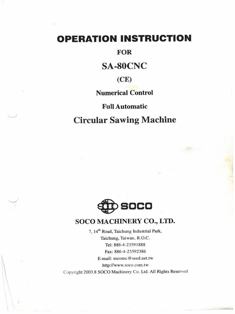 Sa 80CNC | PDF