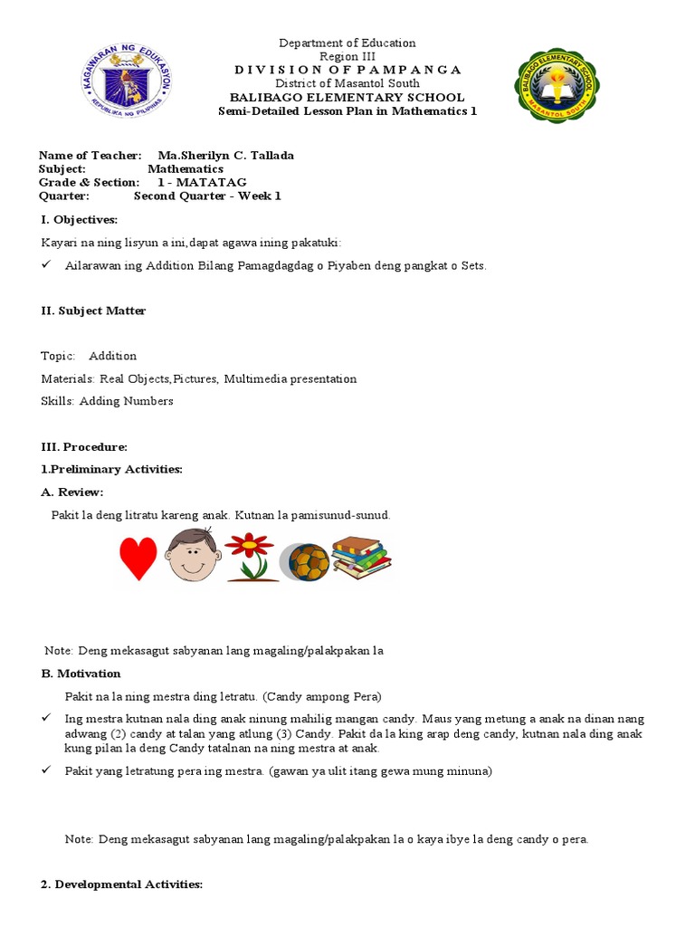 Grade 1 Cot Math Q2 W1 | PDF | Mathematics