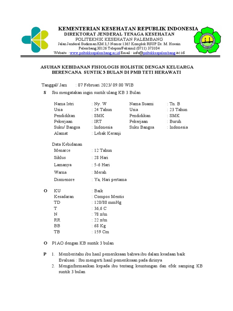 Asuhan Kebidanan KB Suntik 3 Bulan | PDF | Pengembangan Diri
