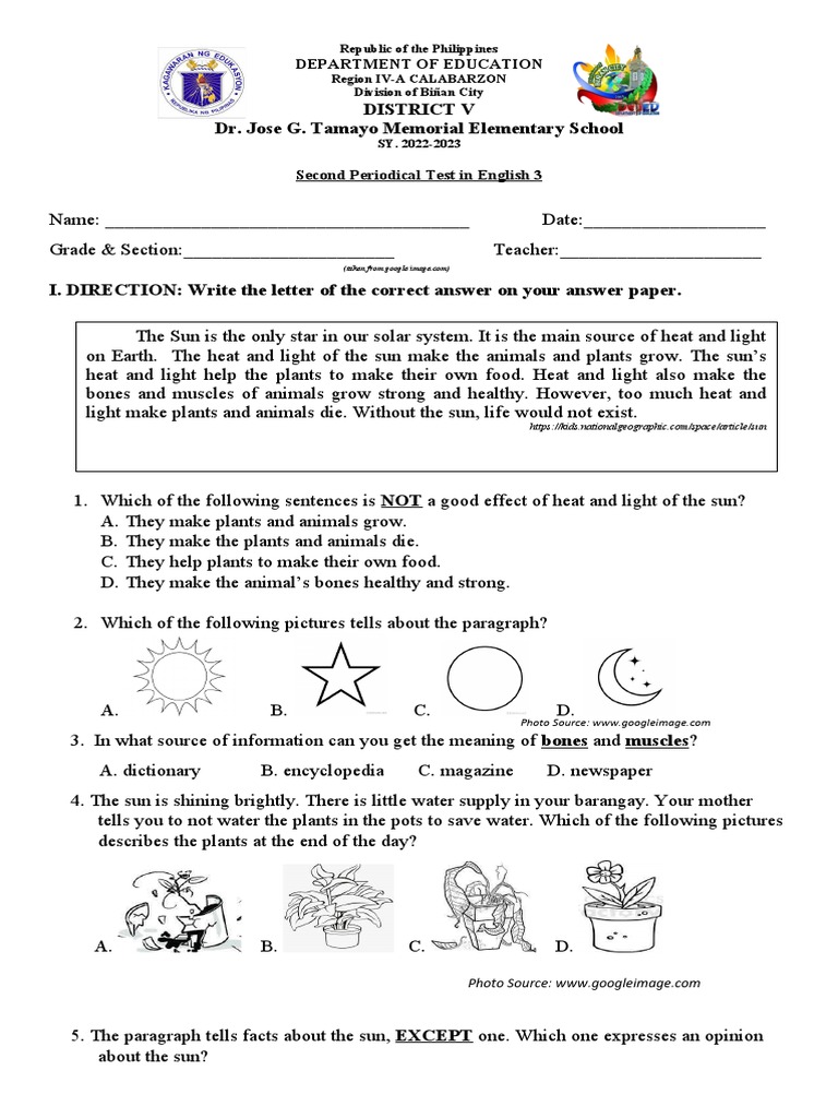 Gr.3-English-2nd PT | PDF