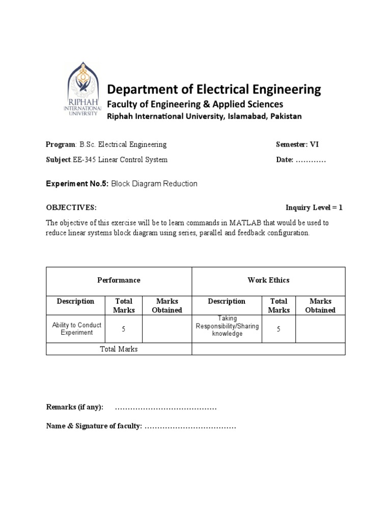 Block Diagram Reduction | PDF