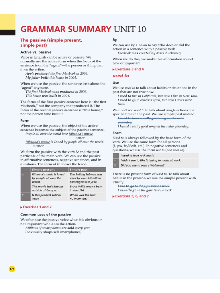 Grammar Summary + Practice 10-12 | PDF