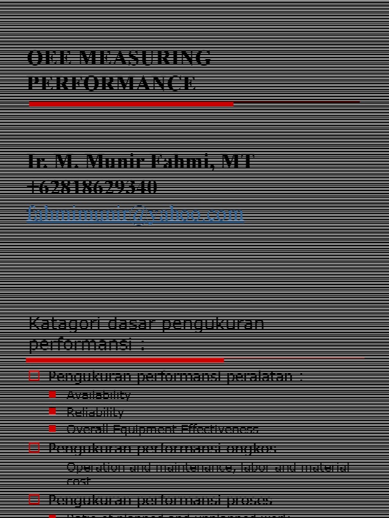 5) OEE Measuring Performance | PDF | Inventory | Reliability Engineering