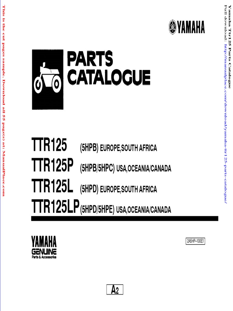 Yamaha Ttr125 Parts Catalogue | PDF | Vehicles | Transport