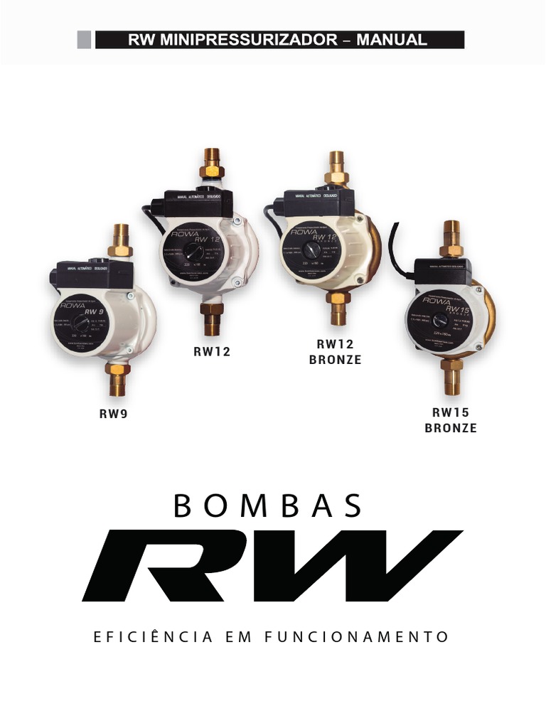 Especificações das Bombas RW9, RW12 e RW15 | PDF