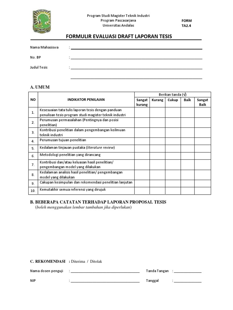 Form Ta2.4_formulir Evaluasi Laporan Hasil Penelitian | PDF