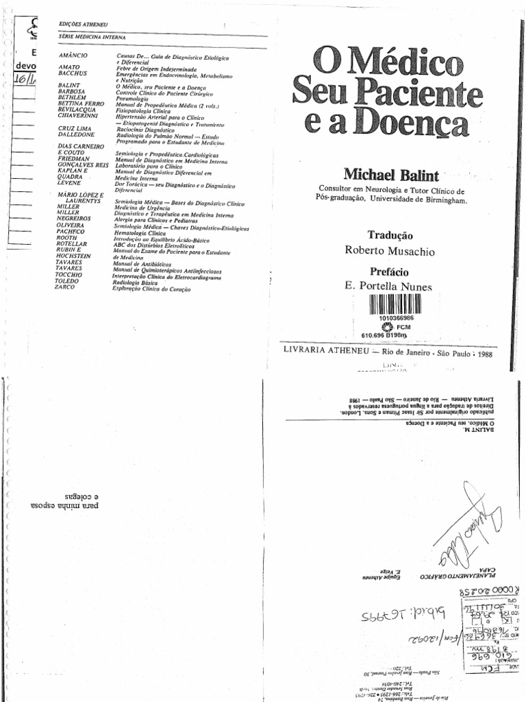 MICHAEL BALINT - O Médico, Seu Paciente e A Doença | PDF