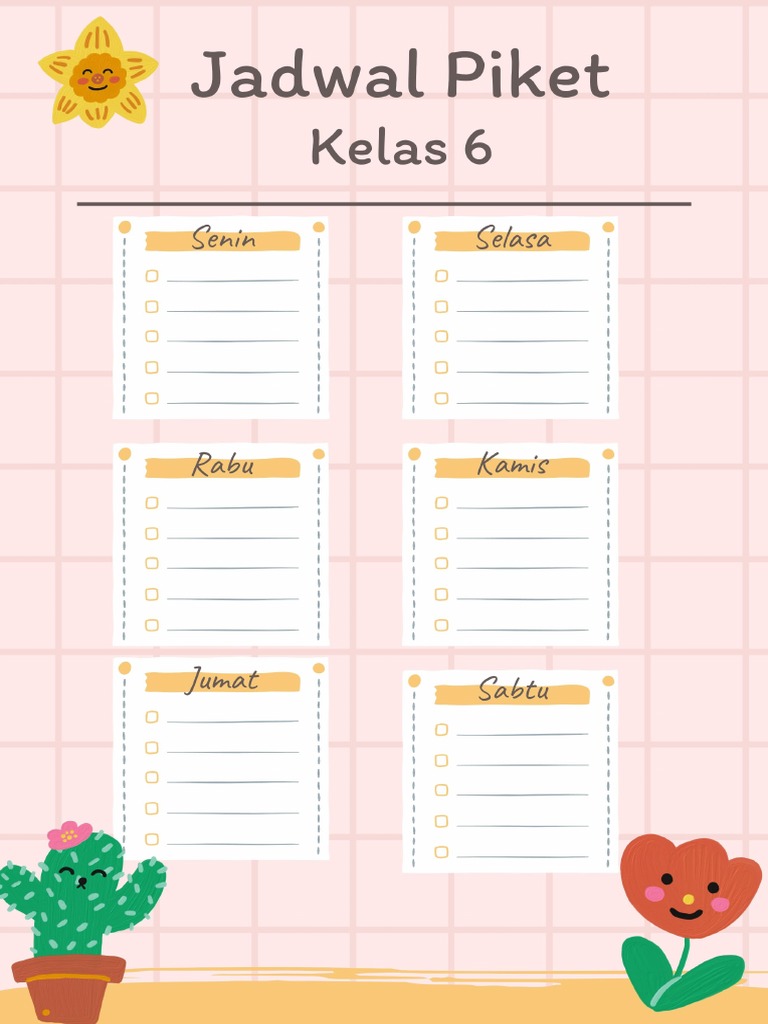 CONTOH JADWAL PIKET KELAS 6 | PDF