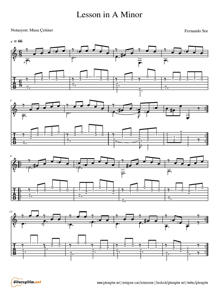 Sor_Lesson_in_A_minor_tab | PDF