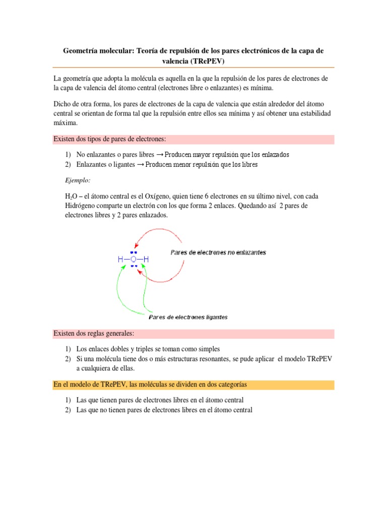 Geometría Molecular - Teoría y Práctica | PDF | Enlace químico | Física ...