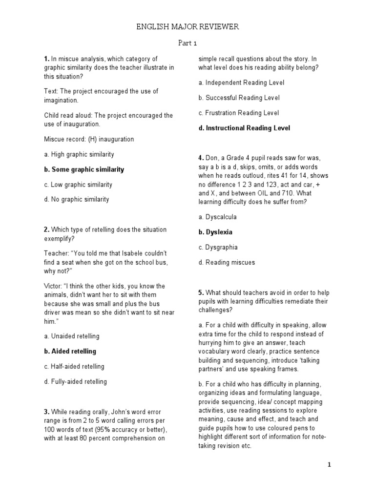 English Major Part 1 | PDF