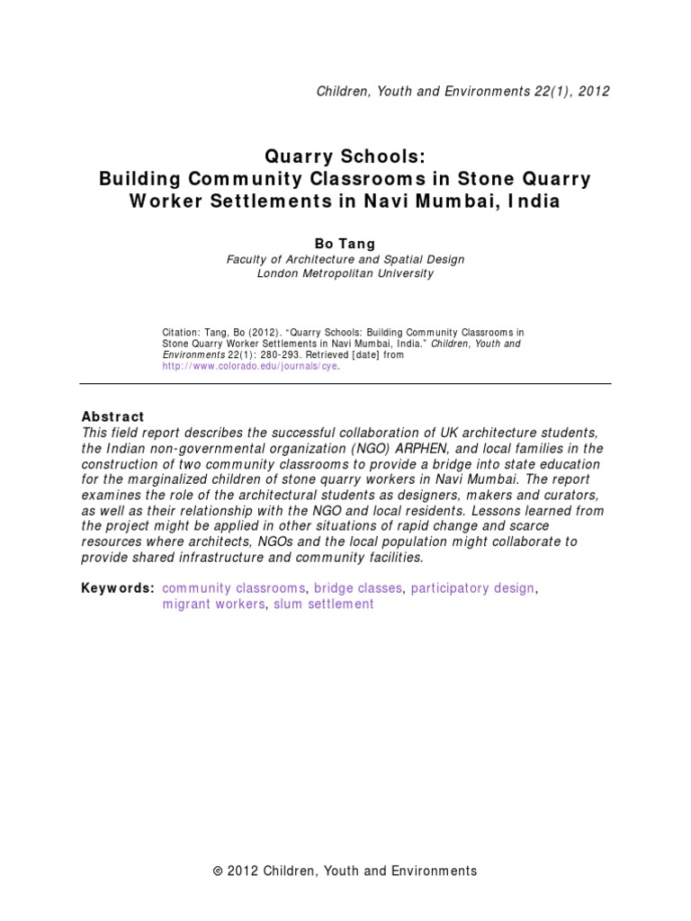 Quarry Schools Building Community Classr | PDF