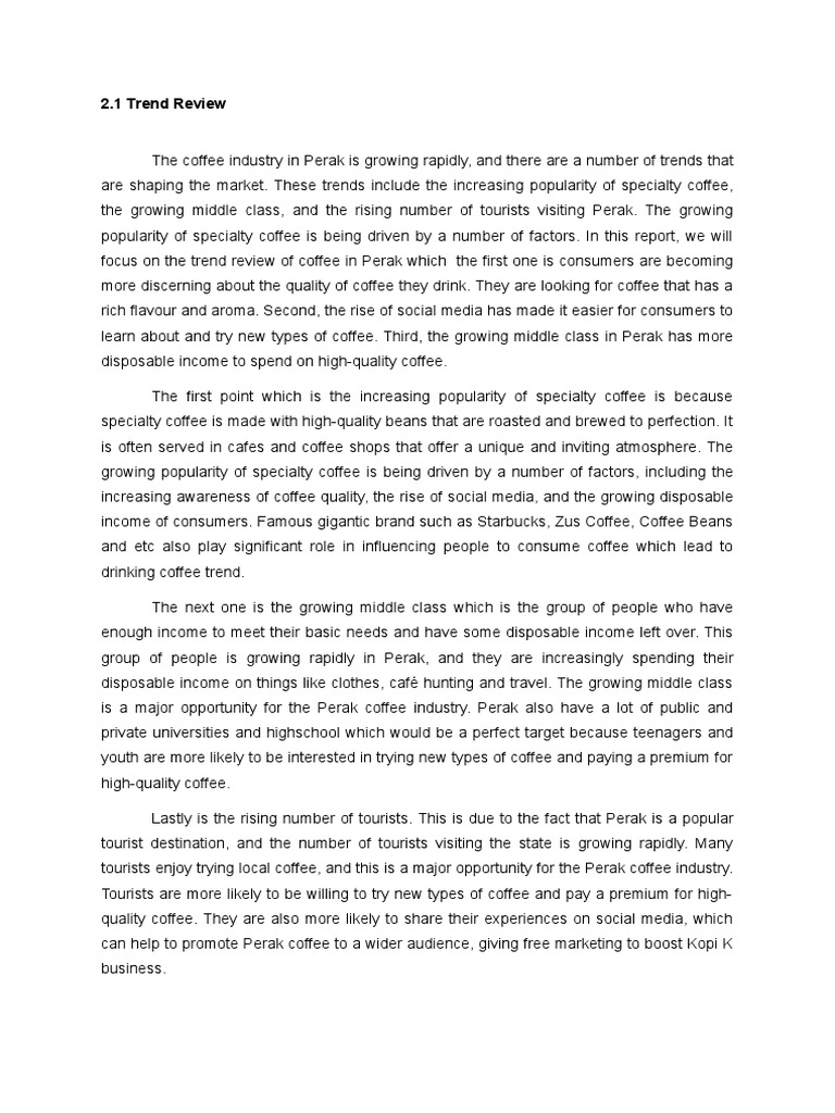 Trend Review | PDF | Coffee | Coffeehouse