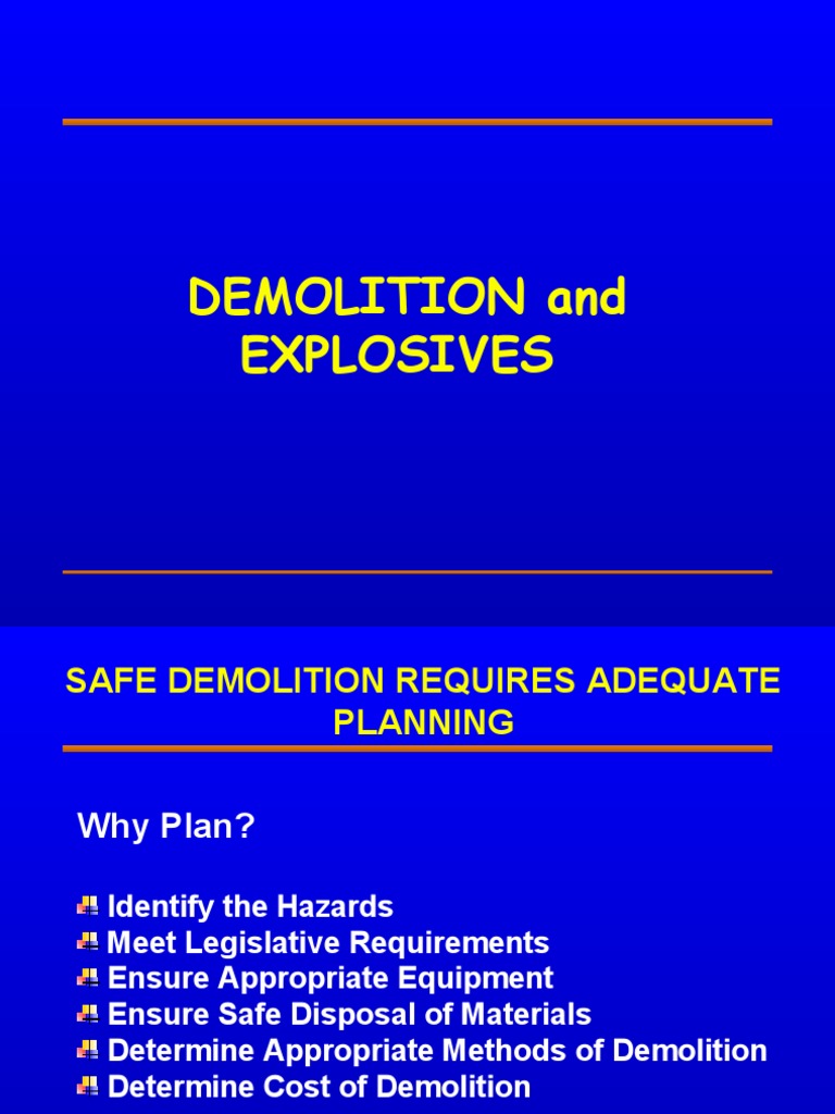 Safe Demolition Planning Guidelines | PDF