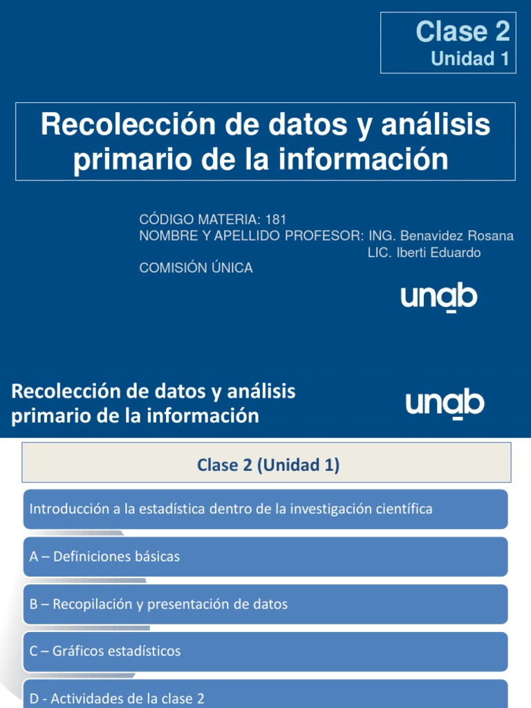 Clase 2 - Unidad 1 | PDF | Histograma | Muestreo (Estadísticas)
