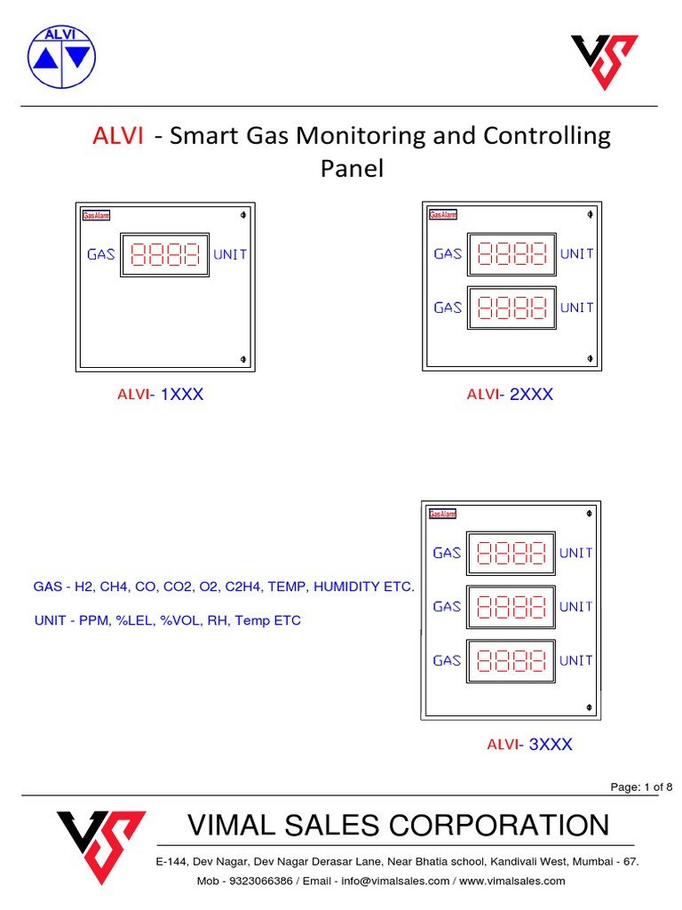 ALVI-XXXX Gas Monitoring and Control Panel datasheet - | PDF