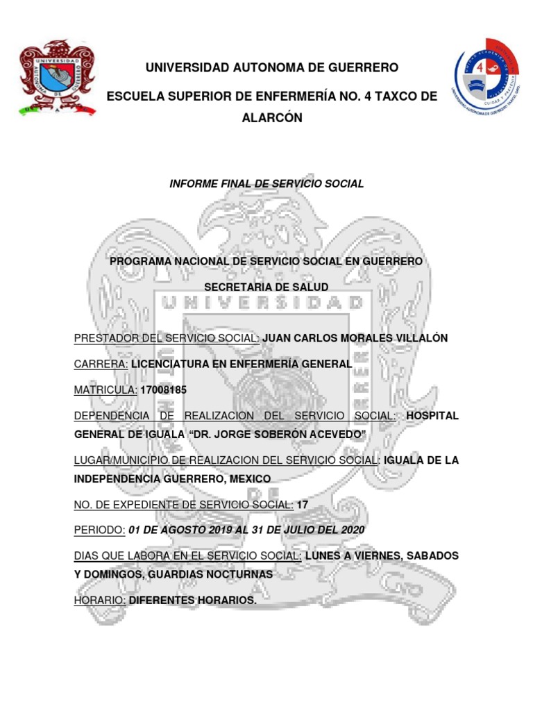 Ejemplo de Informe Final | PDF | Enfermería | Hospital