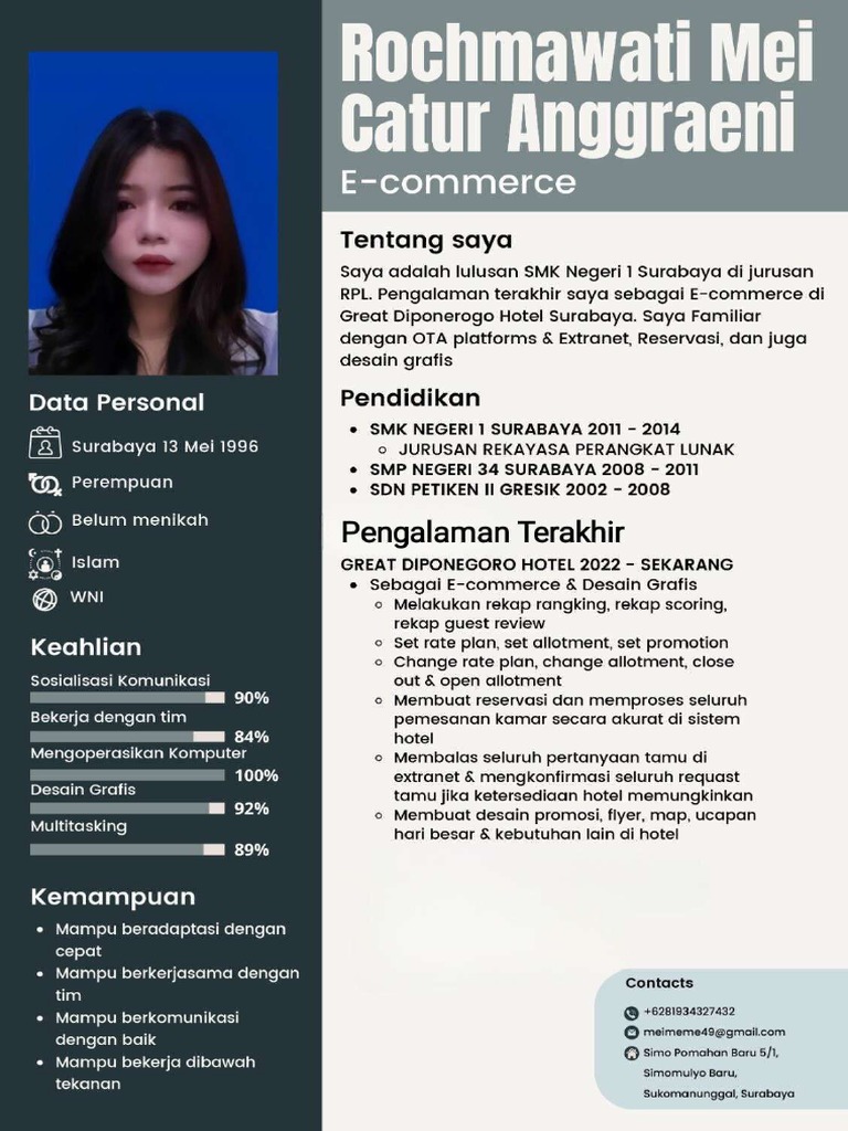 Contoh CV 2 | PDF | Karier & Perkembangan