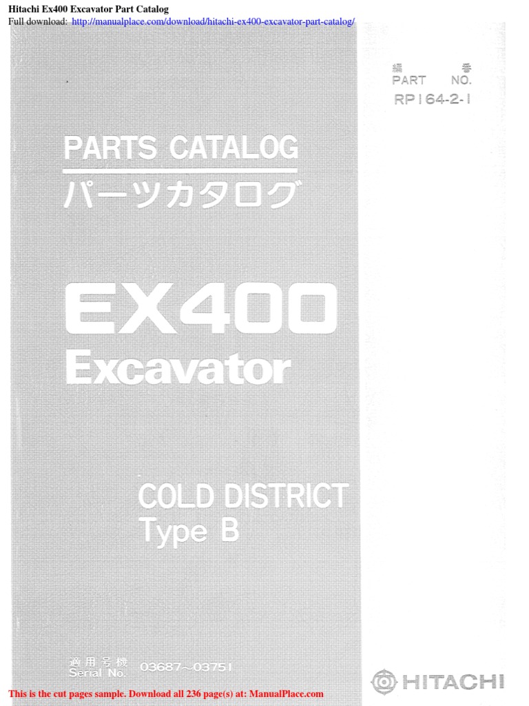Hitachi Ex400 Excavator Part Catalog | PDF