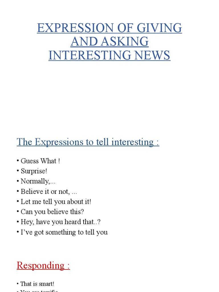 Expressions for Sharing News | PDF | Self-Improvement