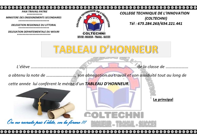 Tableau D'honneur | PDF Tableau D'honneur | PDF
