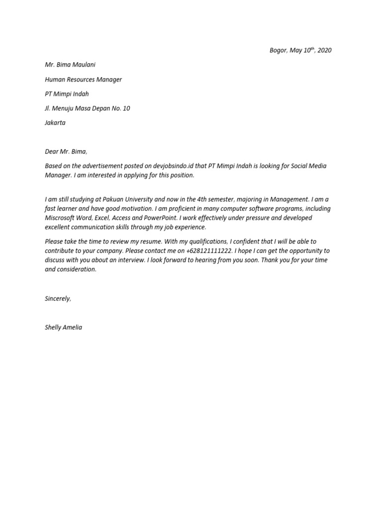 application letter & CV | PDF