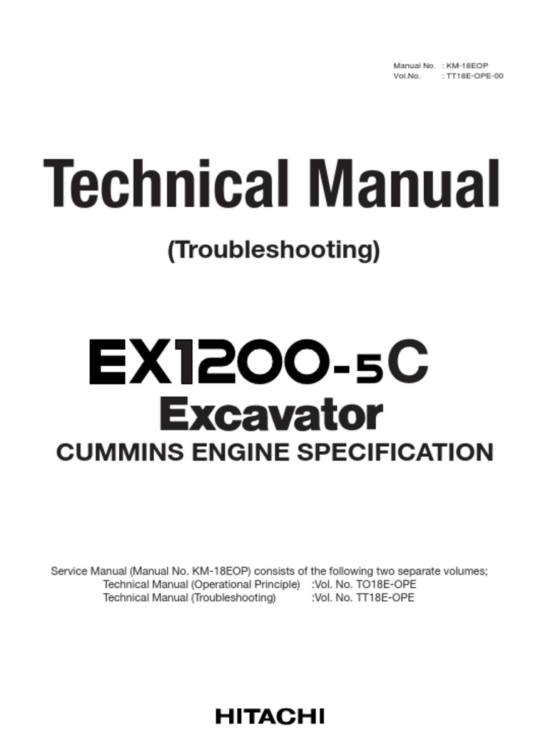 Hitachi Ex1200 5c Excavator Technical Manual | PDF | Personal ...