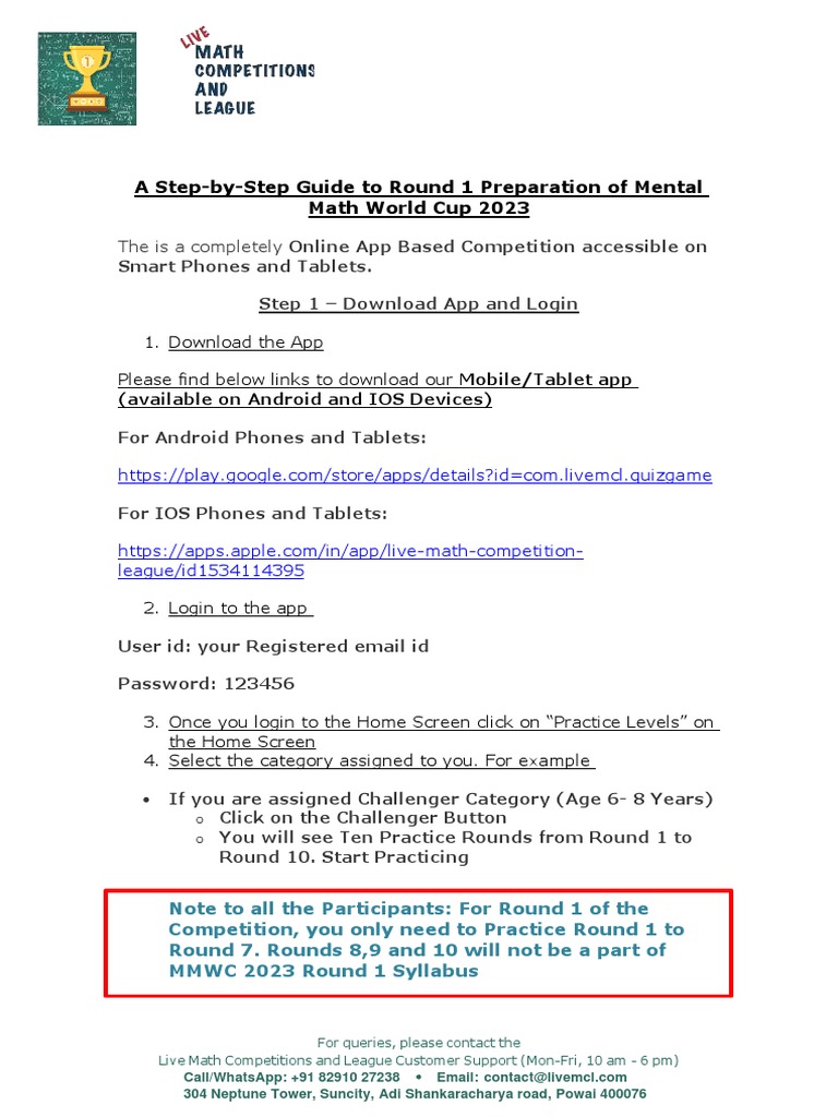 MMWC 2023 Round 1 Preparation Guide | PDF | Mobile App | Ios