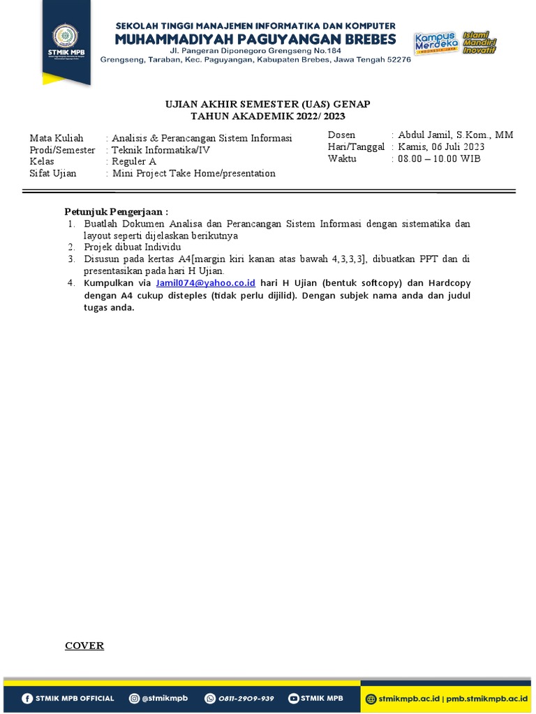 Soal Uas Genap Apsi 2022-2023 Ti A | PDF