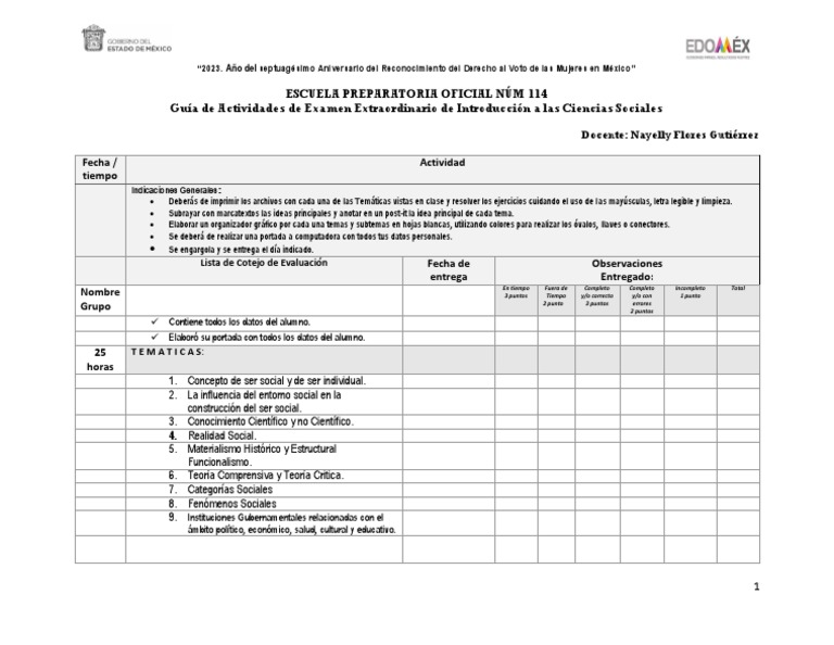 Examen extraordinario de Introduccion a las ciencias sociales | PDF | Science