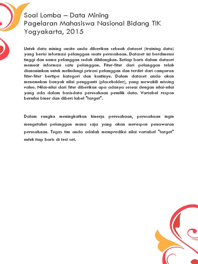 Soal Data Mining Pdf Bisnis