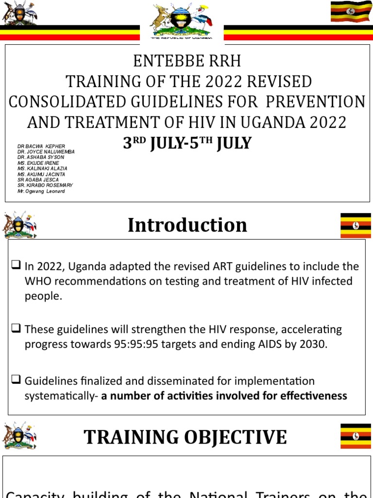 Training Slides - For Hiv Guidelines 2022 Errh | PDF
