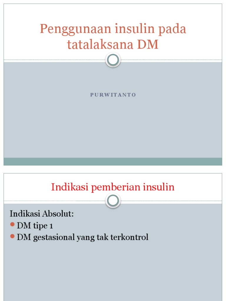 Penggunaan Insulin Pada Tatalaksana Dm 1 Pdf